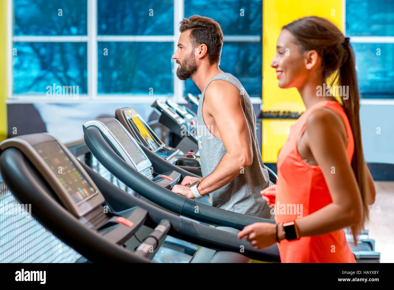 Cardio workout in the gym Stock Photo - Alamy