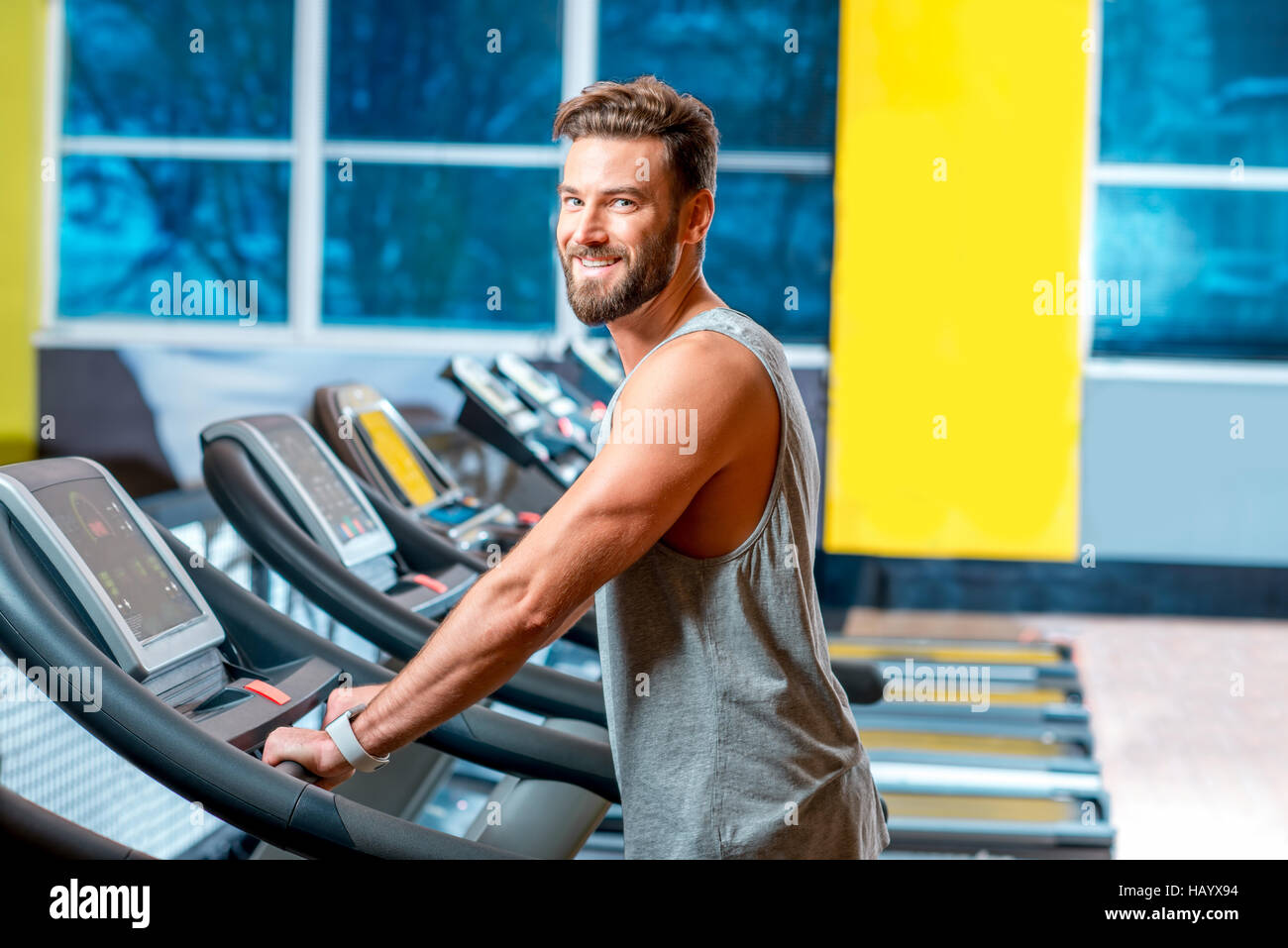 Cardio workout in the gym Stock Photo - Alamy