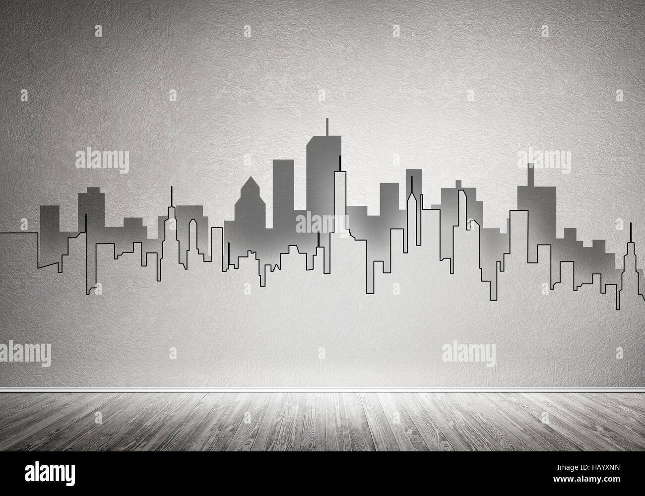 City design on wall Stock Photo - Alamy