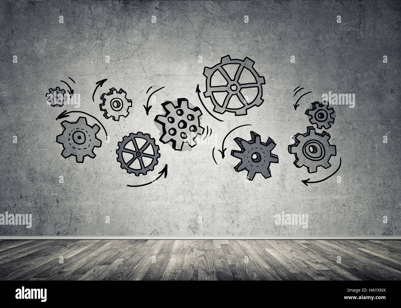 Gear mechanism as teamwork concept Stock Photo - Alamy