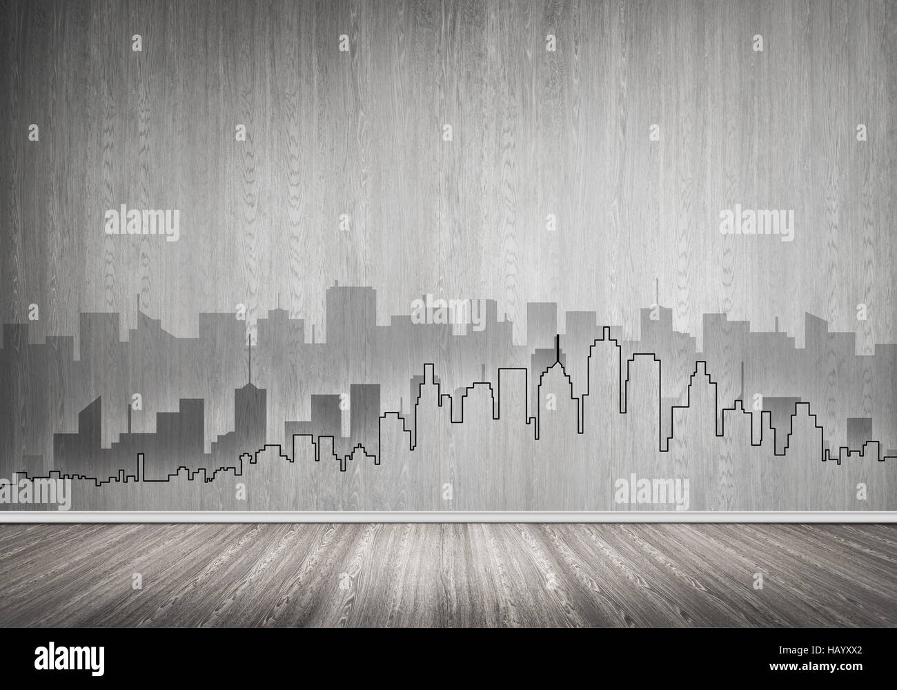 City design on wall Stock Photo - Alamy