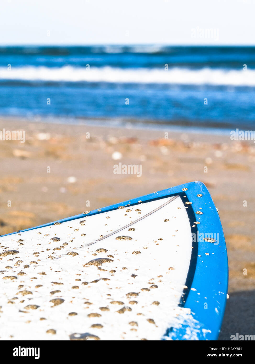 Surfboard on Beach Stock Photo - Alamy