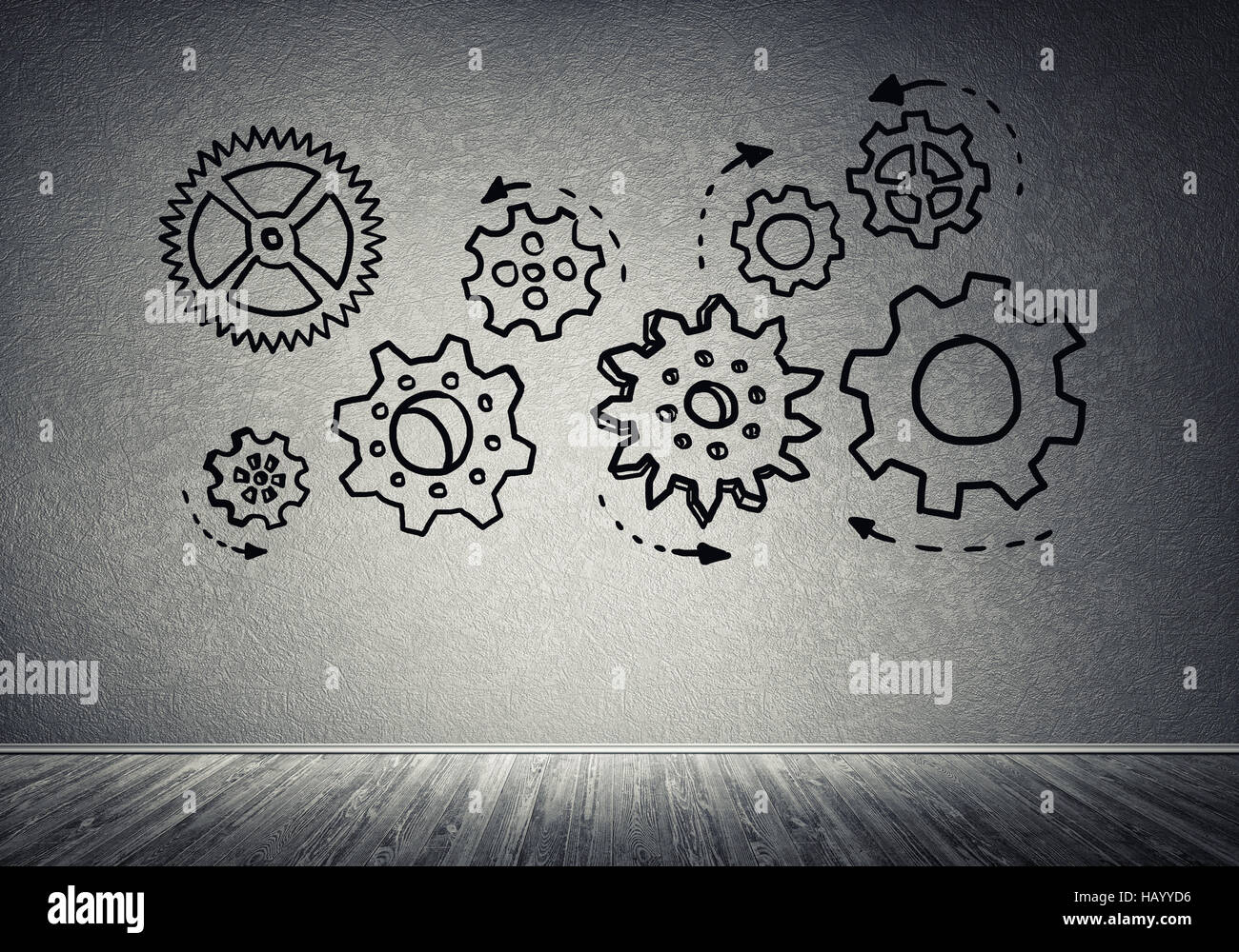 Gear mechanism as teamwork concept Stock Photo - Alamy