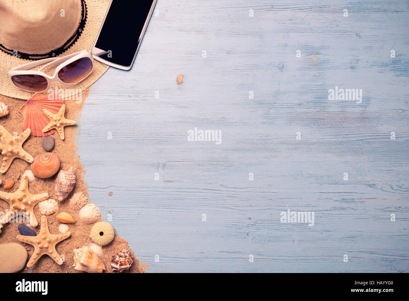 Summer objects for vacation Stock Photo - Alamy