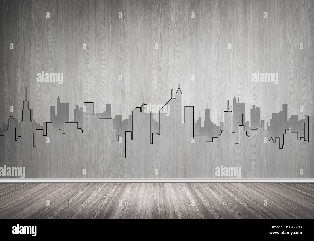 City design on wall Stock Photo - Alamy