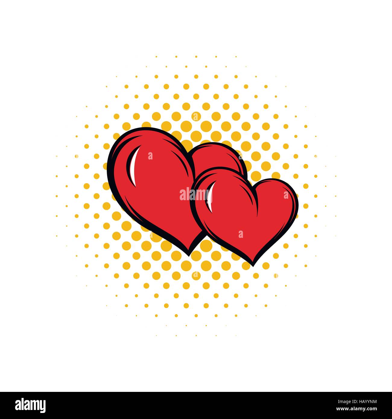 Two hearts comics icon Stock Vector Image & Art - Alamy