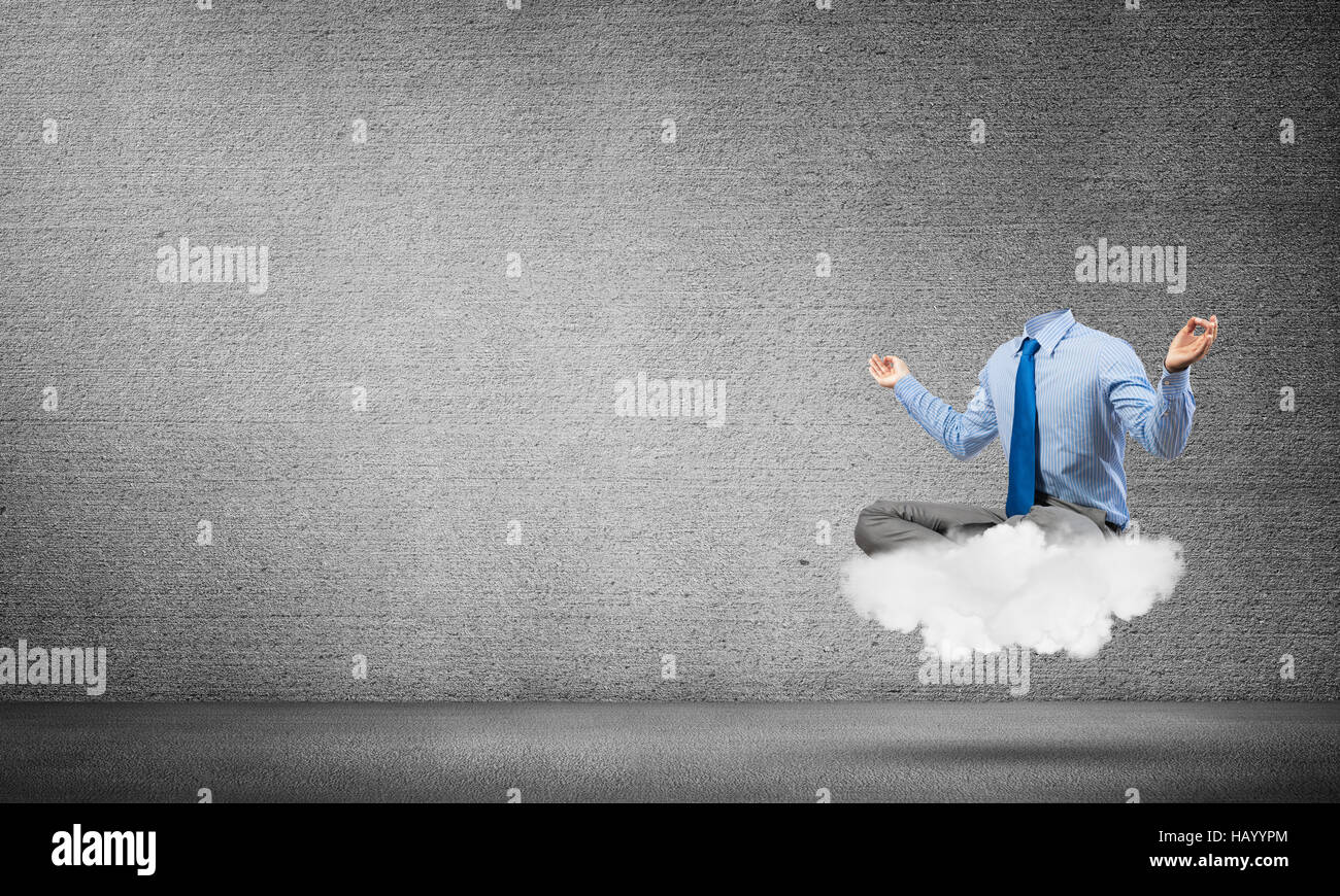 Businessman without head Stock Photo - Alamy