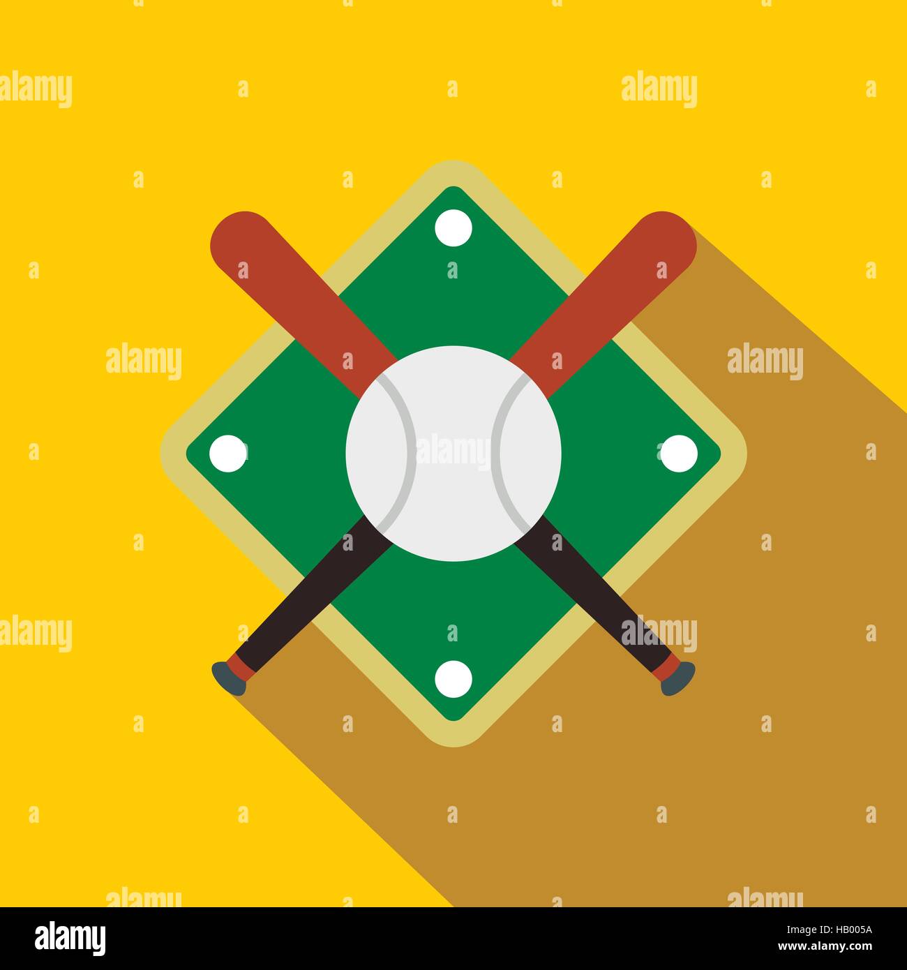 Baseball bats and ball on baseball field icon Stock Vector Image & Art ...