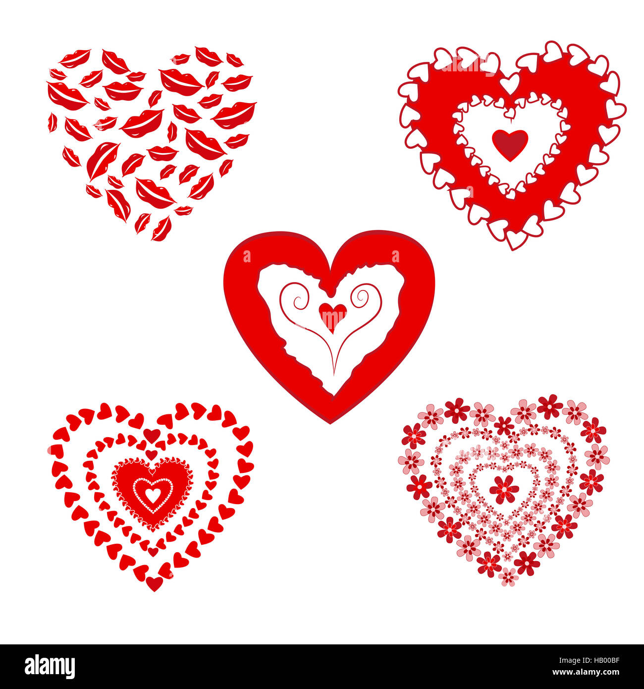 Set love hearts hi-res stock photography and images - Alamy