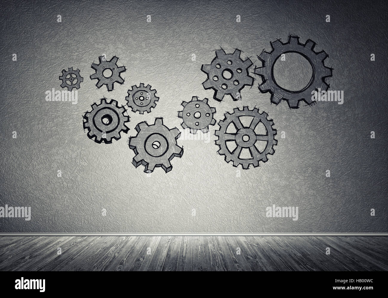 Gear mechanism as teamwork concept Stock Photo - Alamy