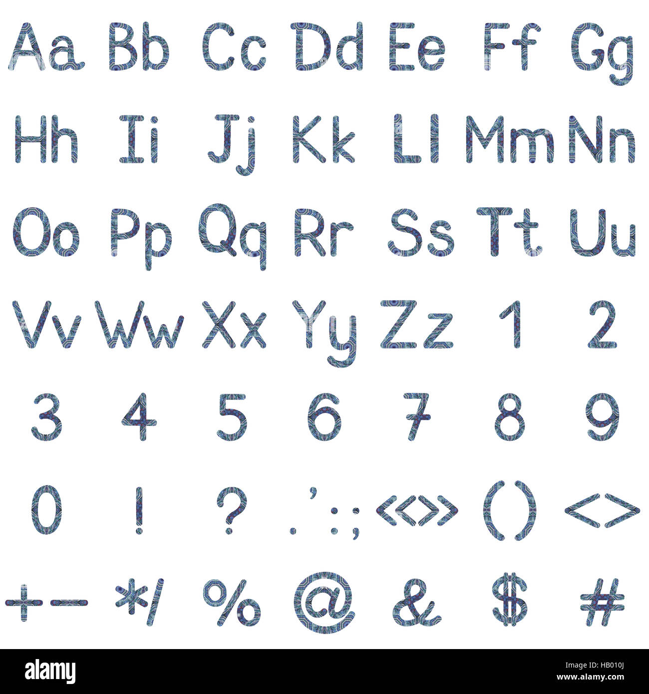 Set of letters and signs with painting Stock Photo - Alamy