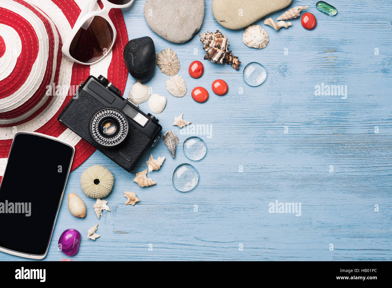 Summer objects for vacation Stock Photo - Alamy