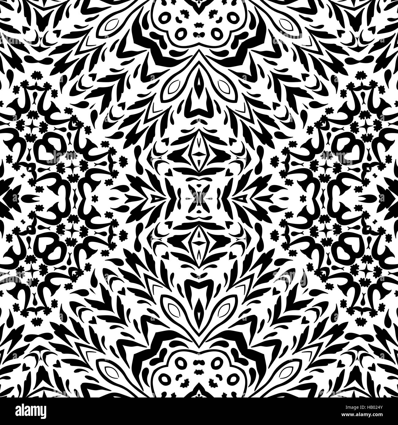Seamless Outline Floral Pattern Stock Photo - Alamy