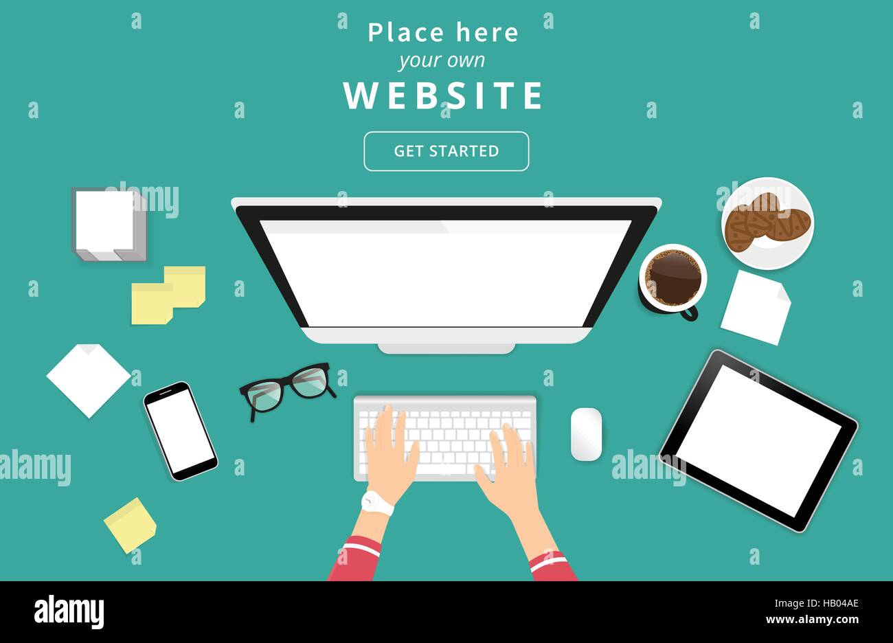 Icon type hands typing Stock Vector Images - Alamy