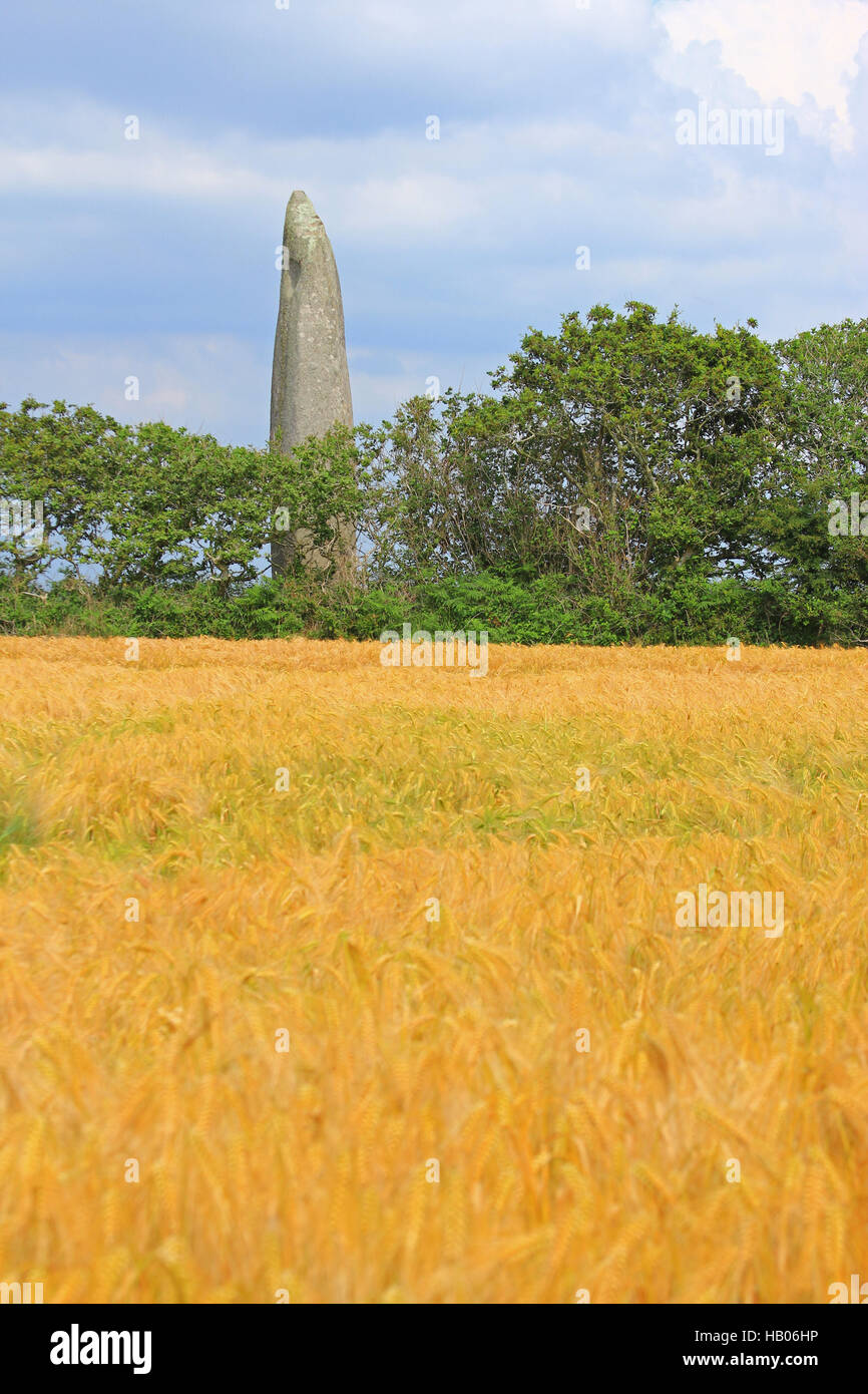 Menhir de Kerloas, Finistere, France Stock Photo - Alamy