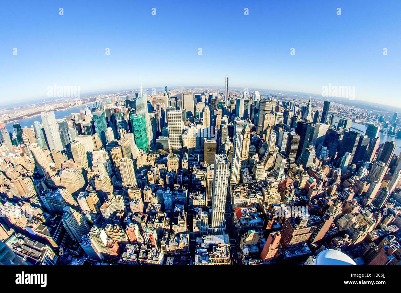 new york city manhattan skyline aerial Stock Photo - Alamy