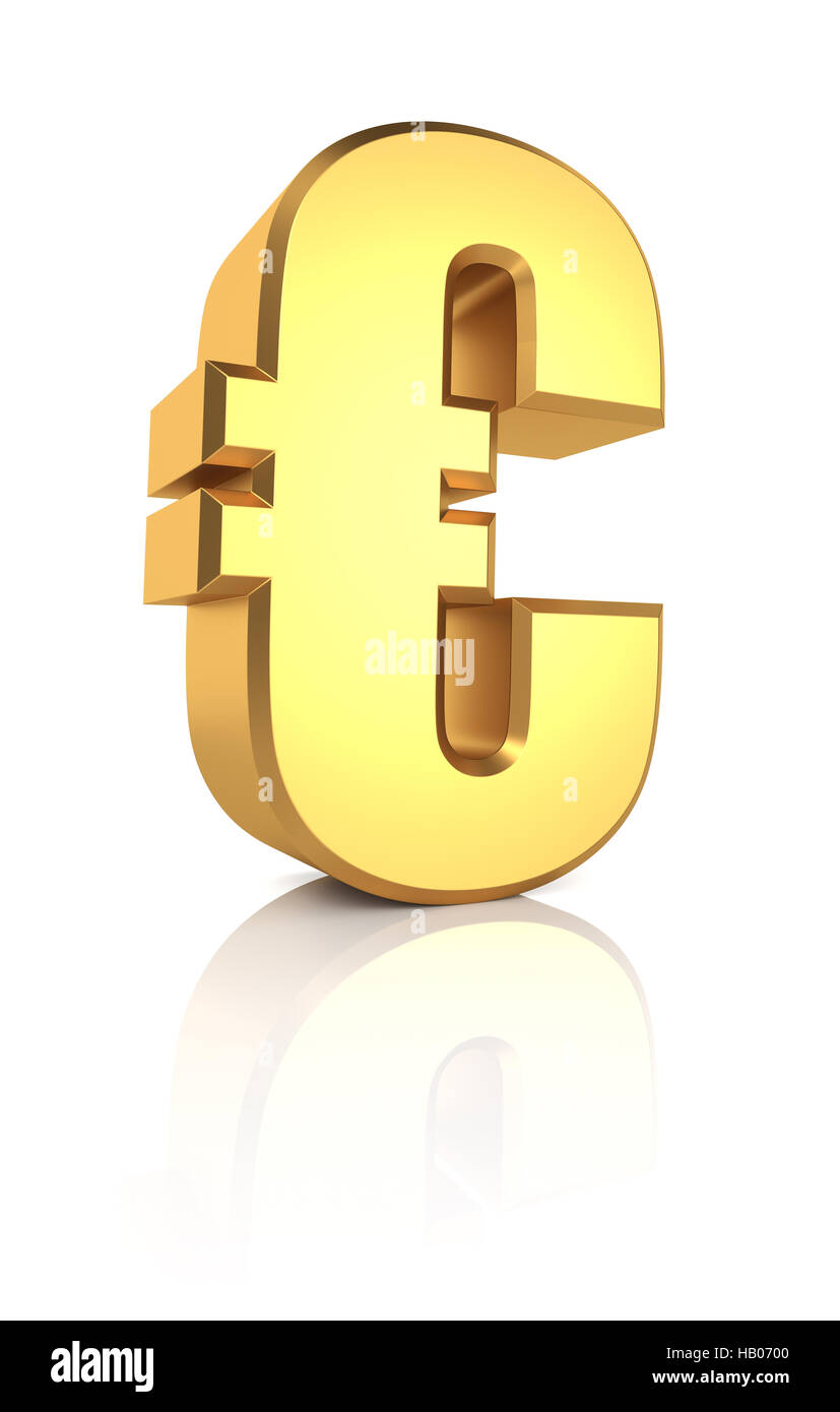 3D Gold Euro Sign Stock Photo - Alamy