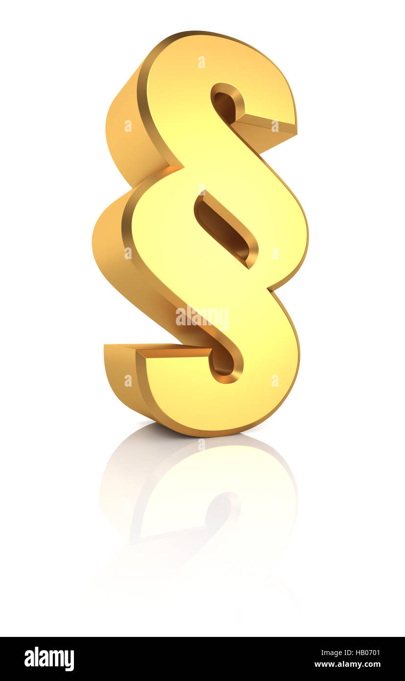 3D Gold Paragraph Sign Stock Photo - Alamy