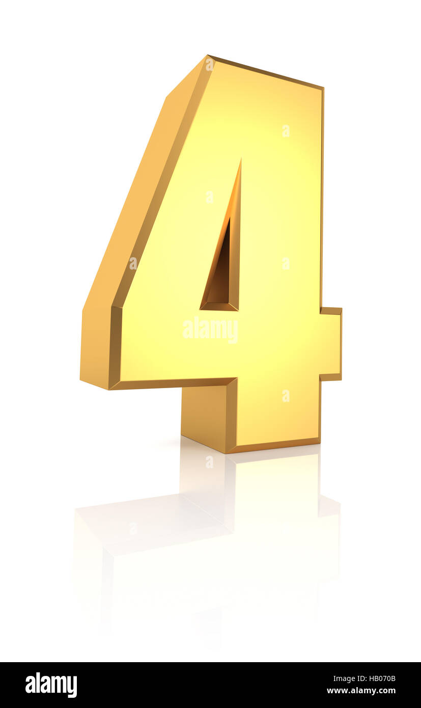3d Number 4 Stock Photo - Alamy