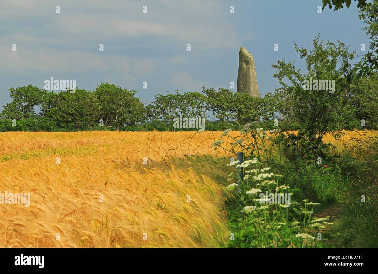 Menhir de Kerloas, Finistere, France Stock Photo - Alamy