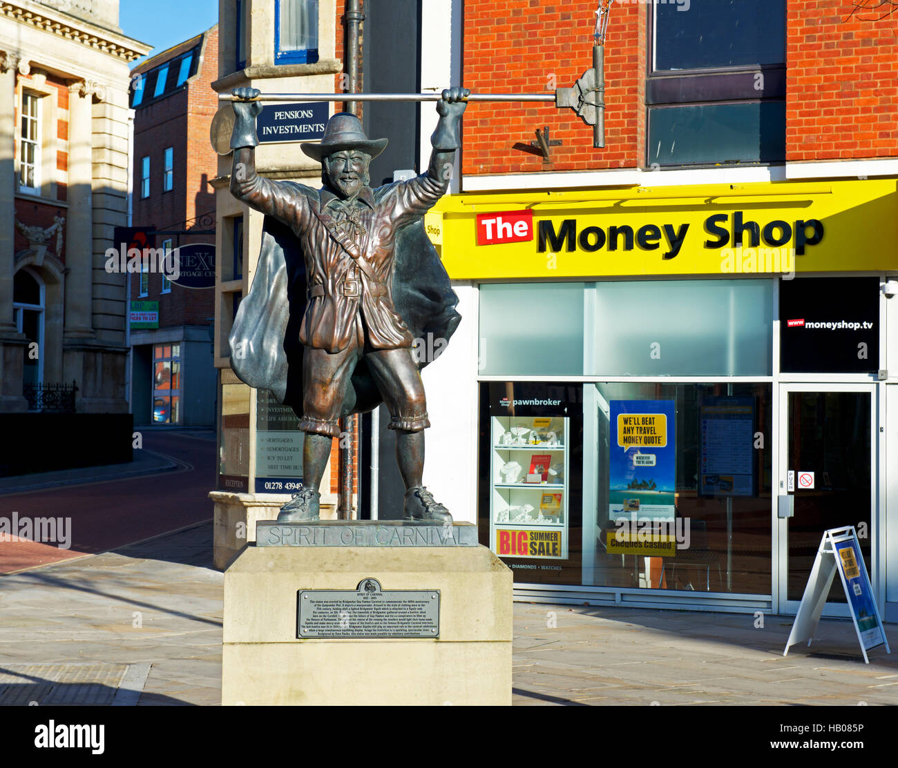 Spirit of Carnival statue in Bridgewater, Somerset, England UK Stock ...
