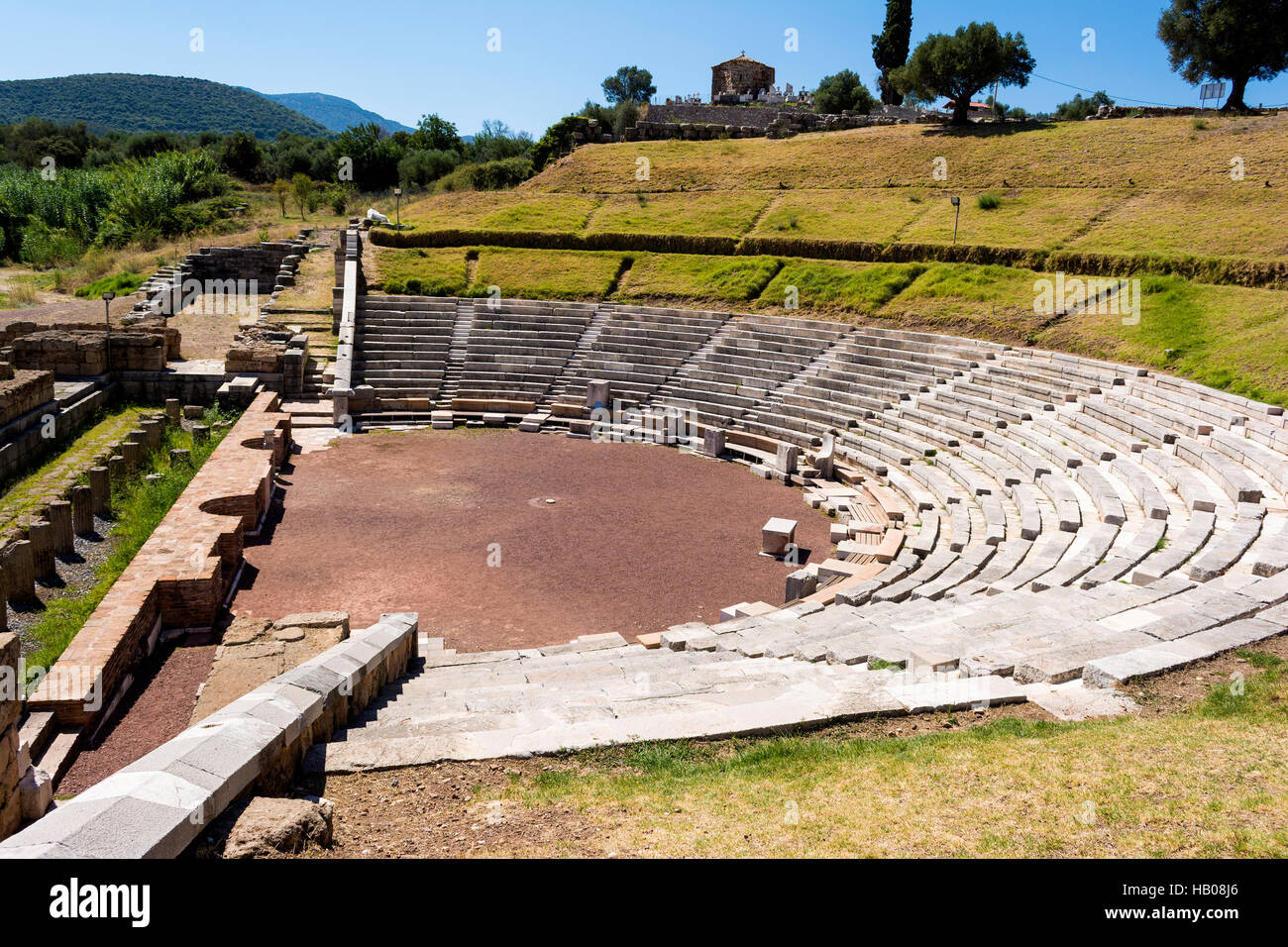 Ruins of the Theater of Ancient Messini at Peloponnese, Greece Stock ...