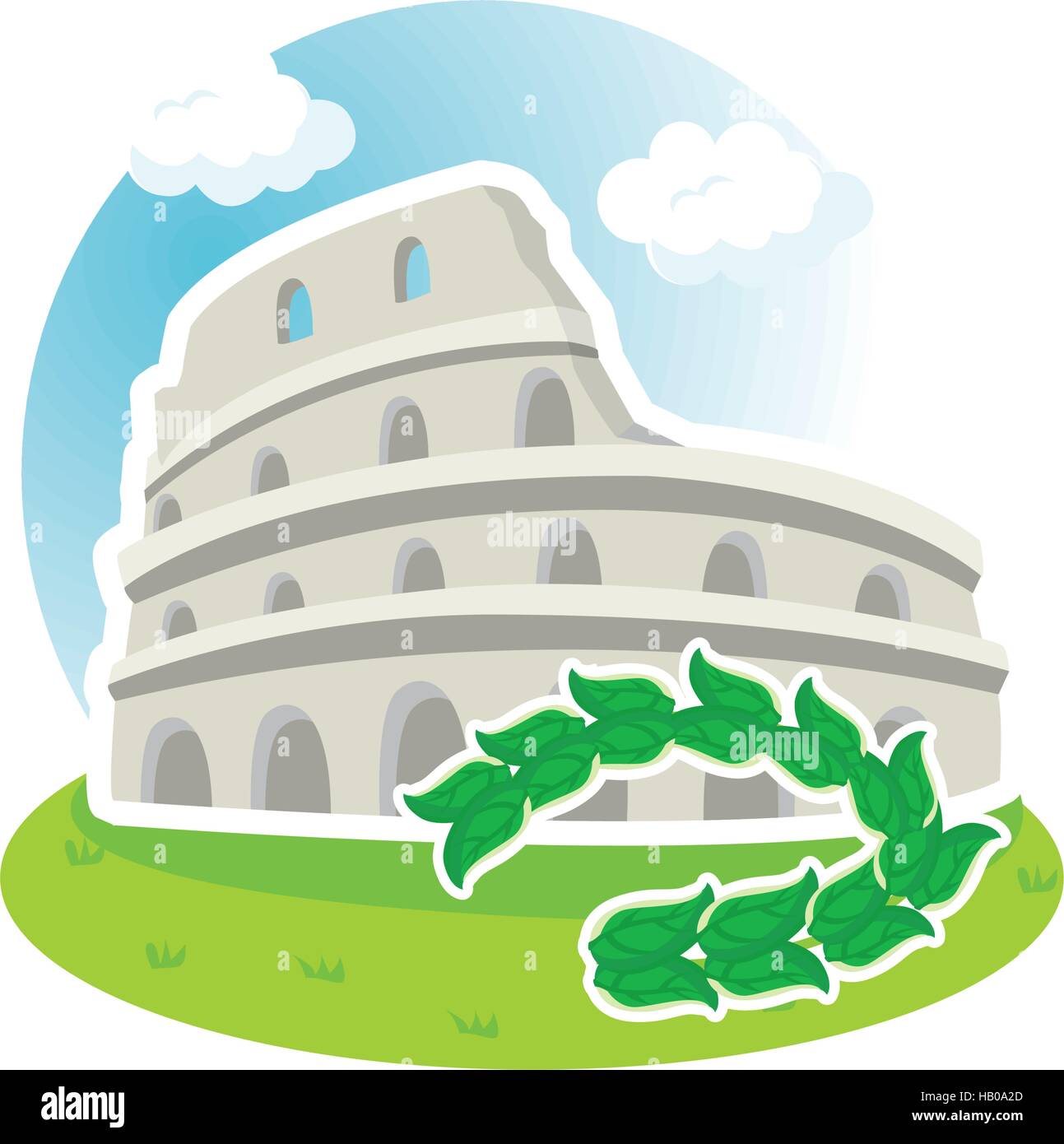 Cartoon Ancient Greek Olympics Arena