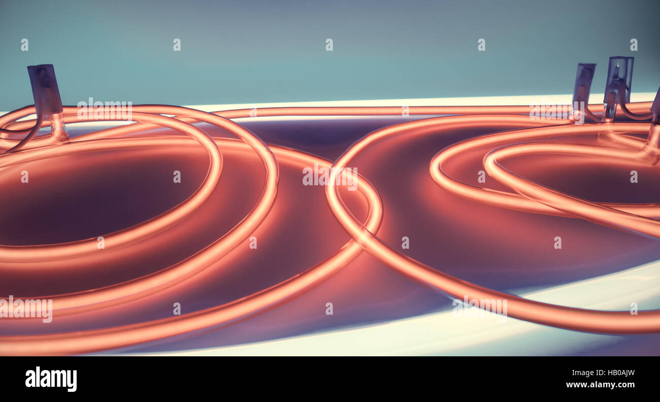 Neon orange color light. Interior lighting decoration Stock Photo - Alamy