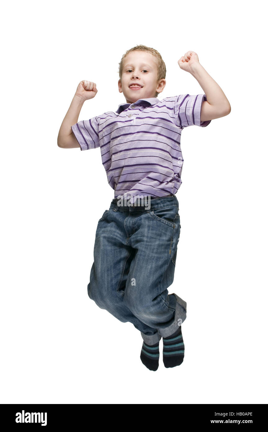 Joy jump of boy Stock Photo - Alamy