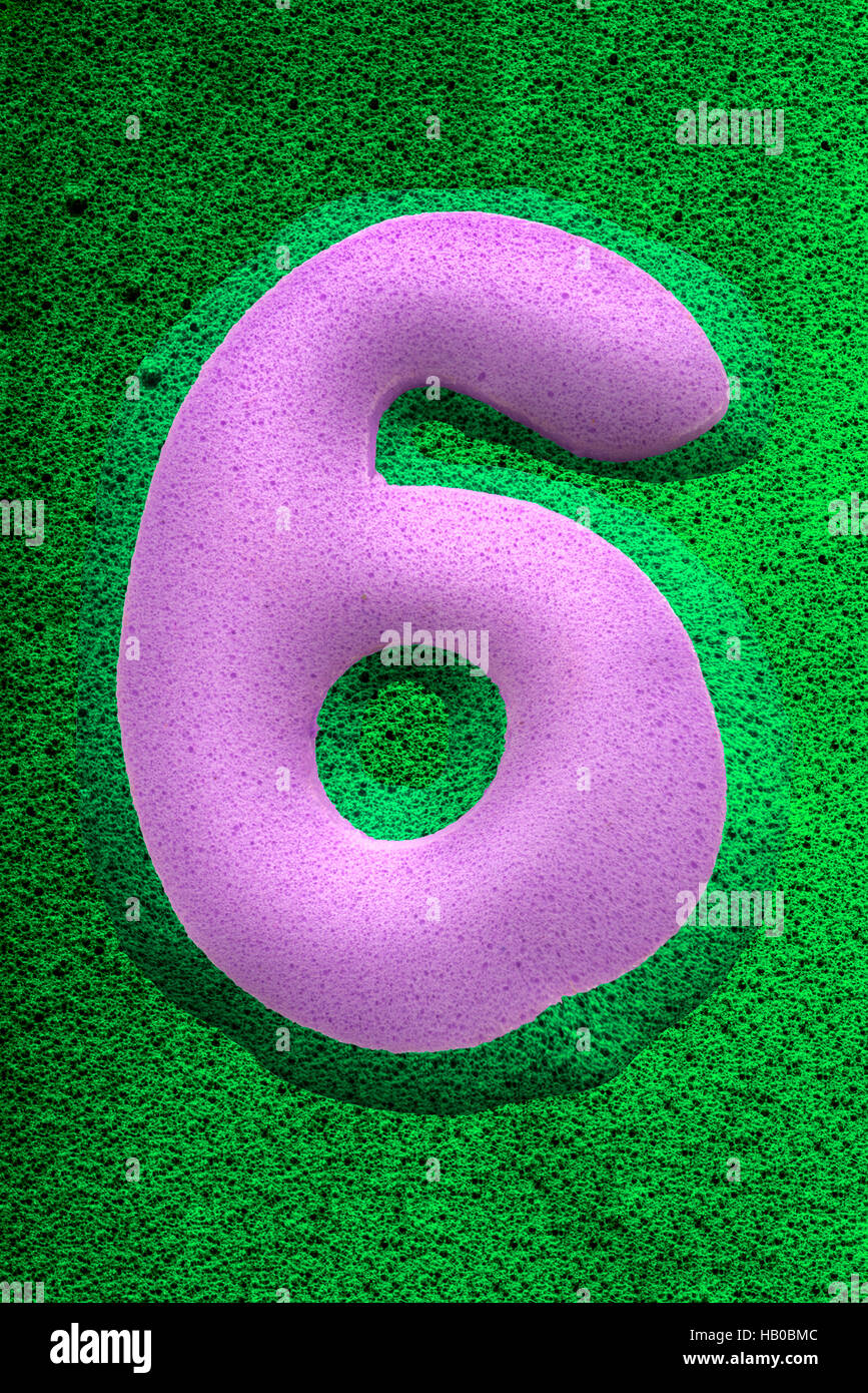 Number Six in Purple Stock Photo - Alamy