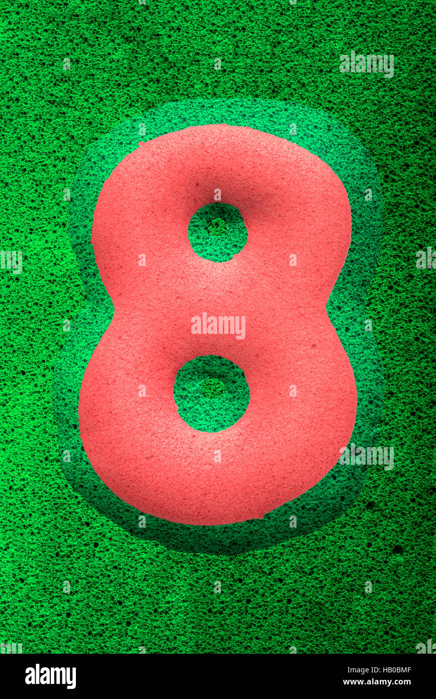 Number Eight in Red Stock Photo - Alamy