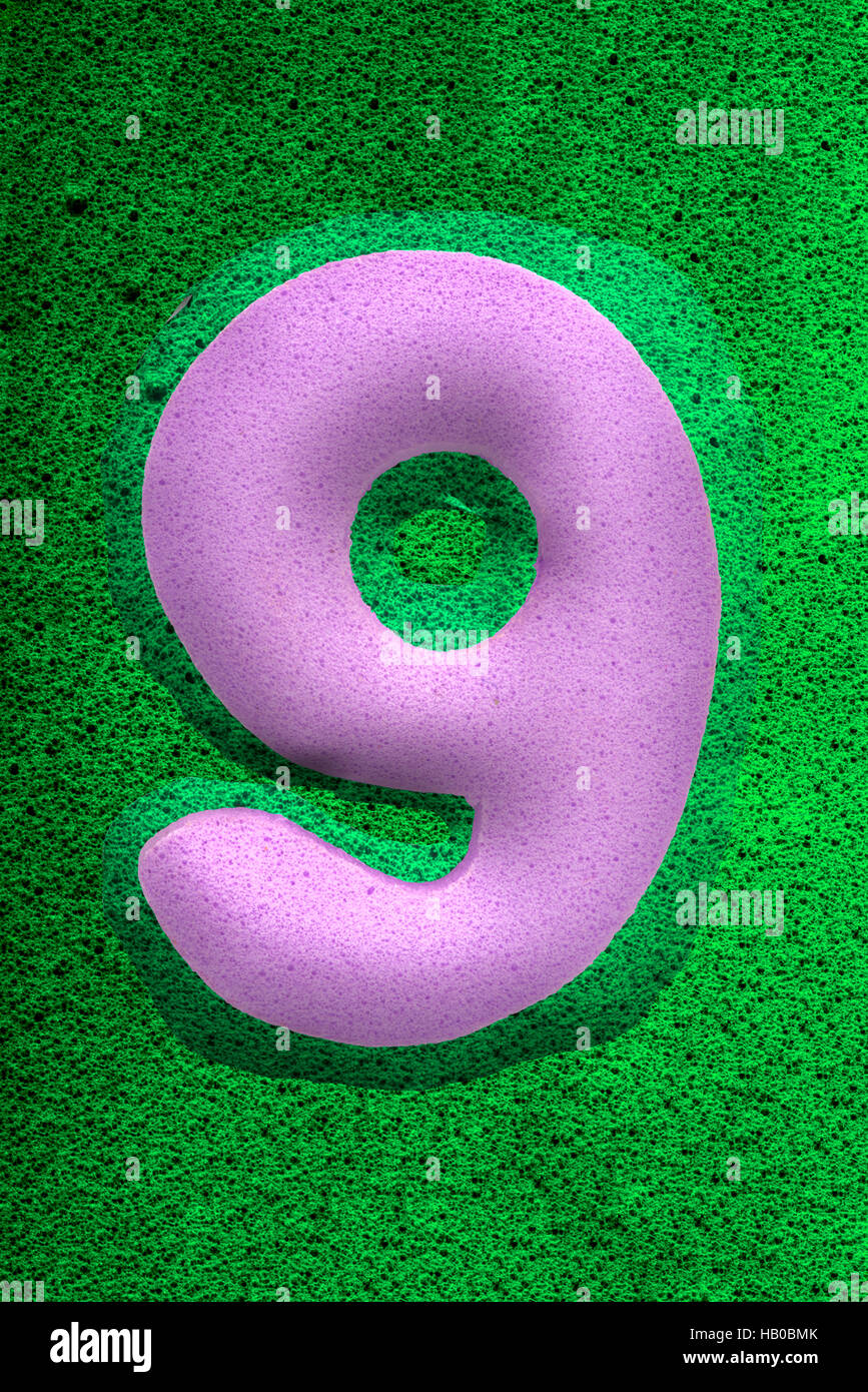 Number Nine in Purple Stock Photo - Alamy