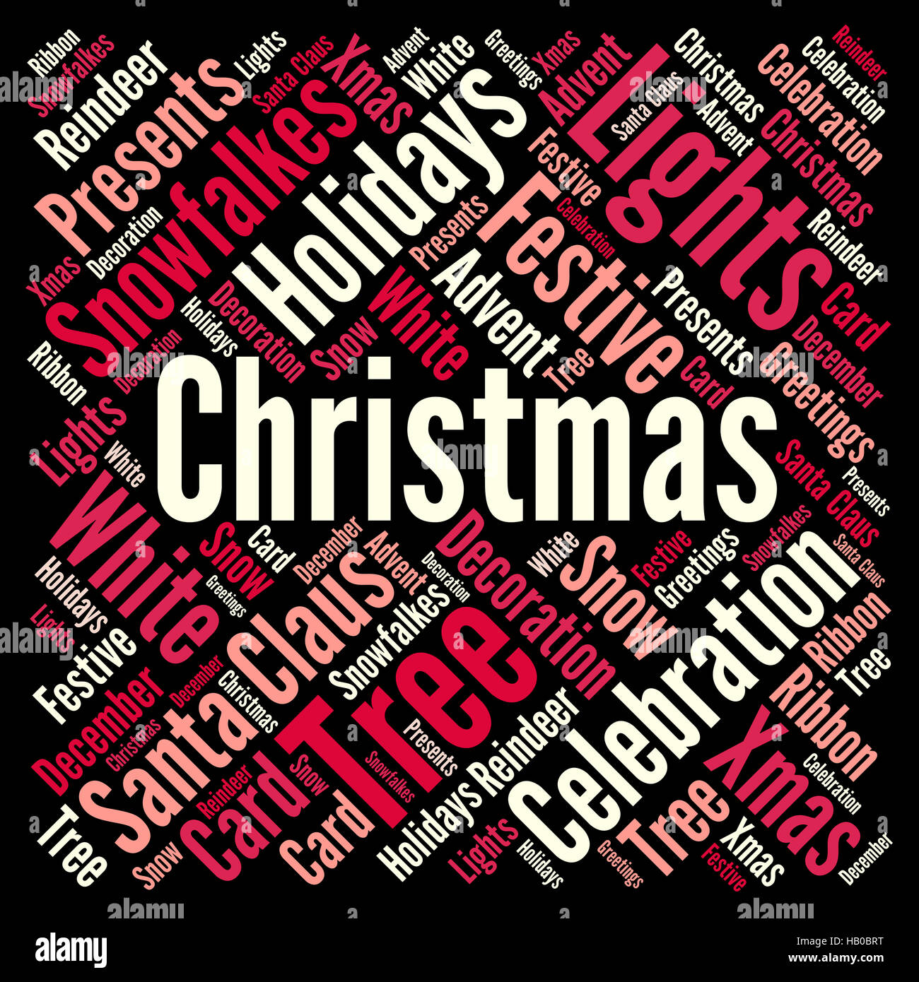 Christmas word cloud concept Stock Photo - Alamy