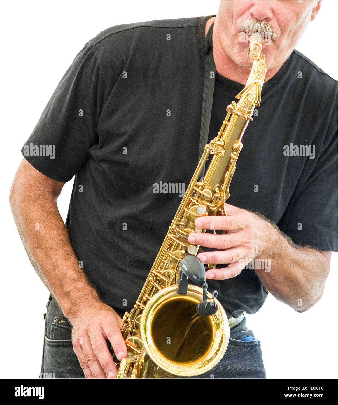 Male playing saxophone Stock Photo - Alamy