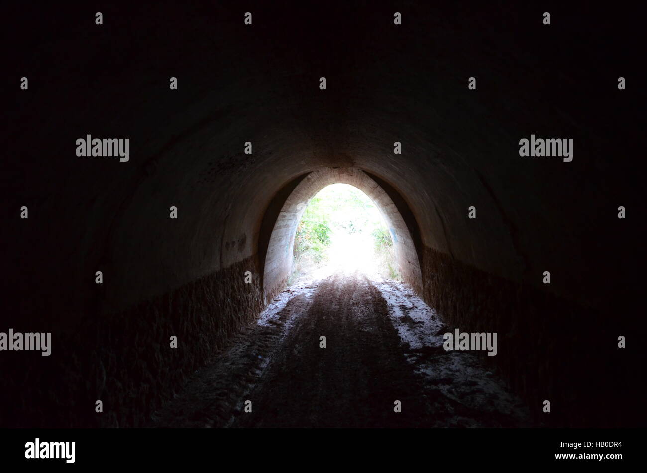Urban exploration inside a tunnel Stock Photo - Alamy