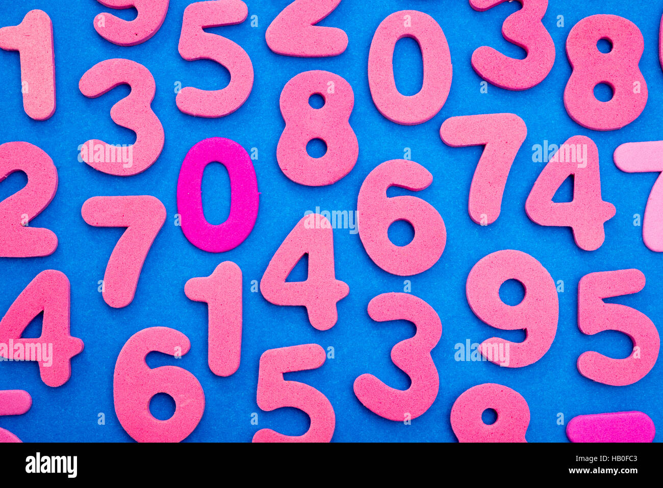 Pink Numbers on Blue Stock Photo - Alamy