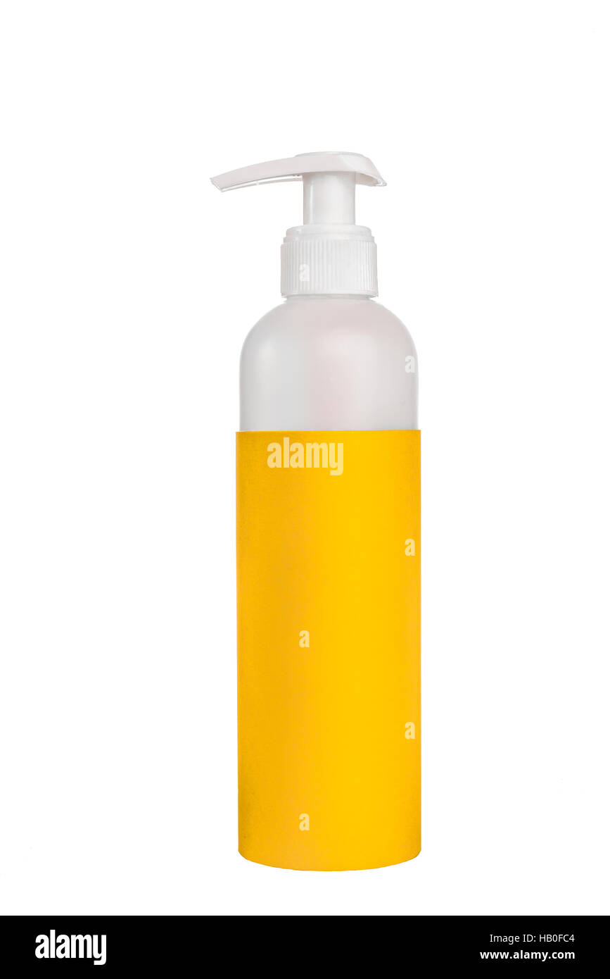 Clear plastic container with white nozzle Stock Photo - Alamy