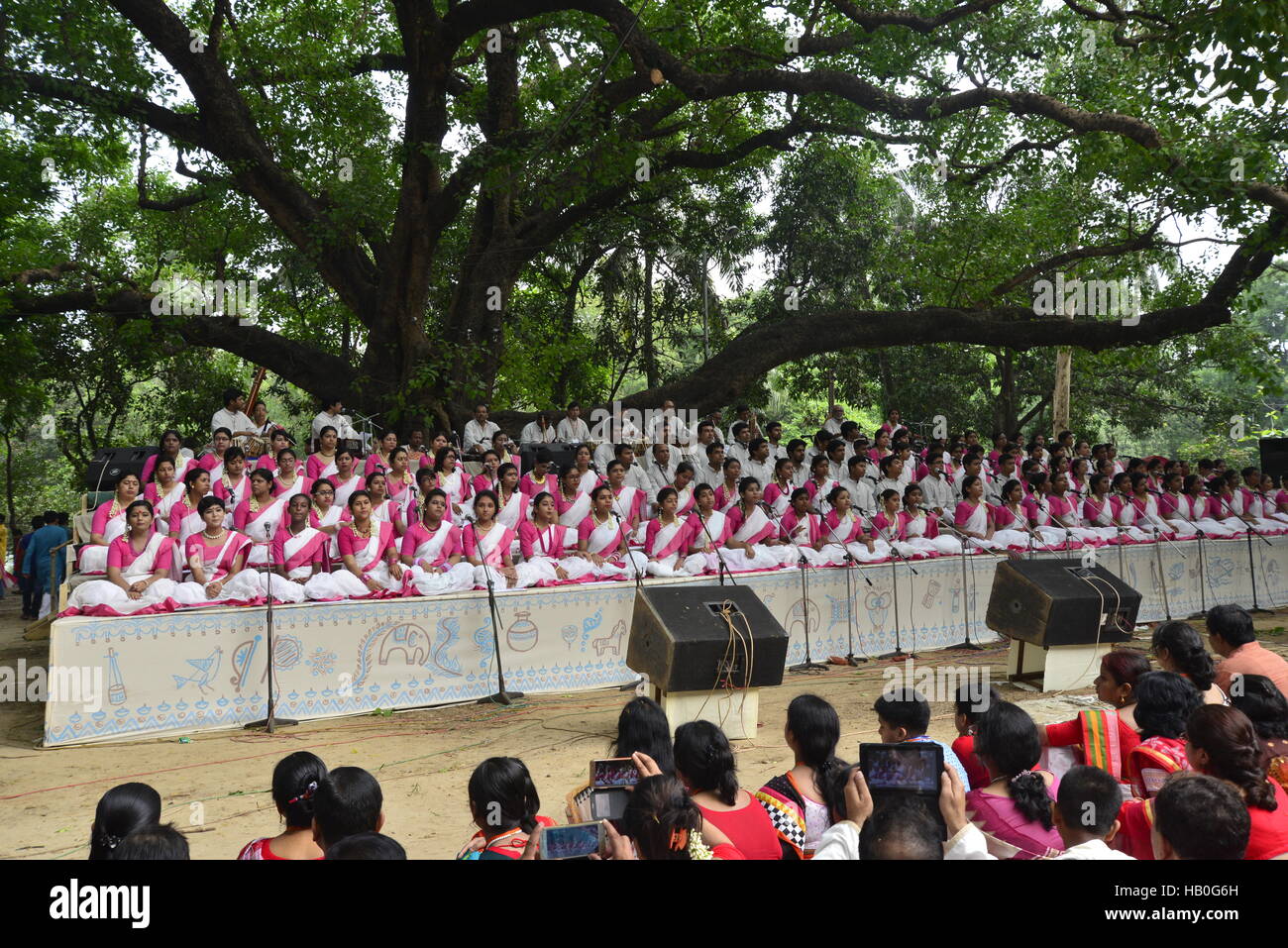 Peoples listening music of artists are singing traditional bengali ...