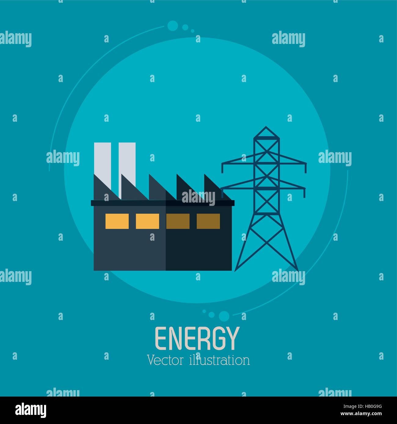 energy factory tower electricity symbol blue background Stock Vector ...