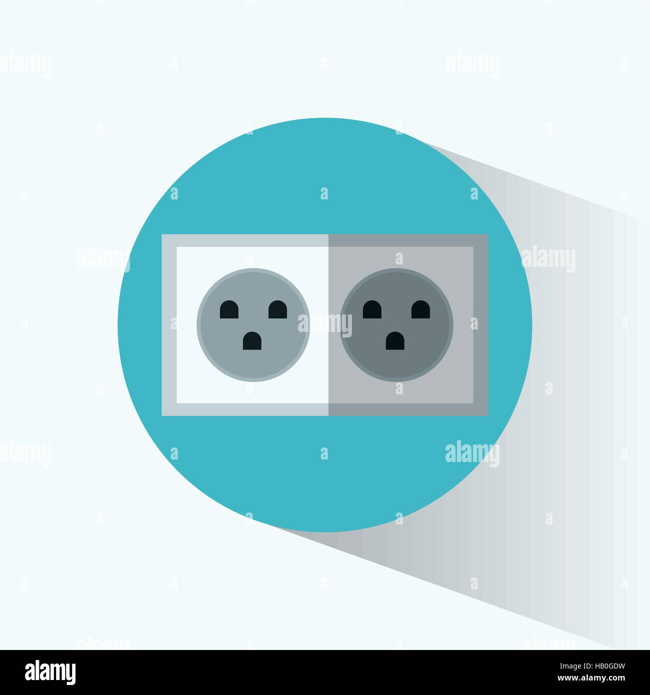 electric power plug blue circle shadow Stock Vector Image & Art - Alamy