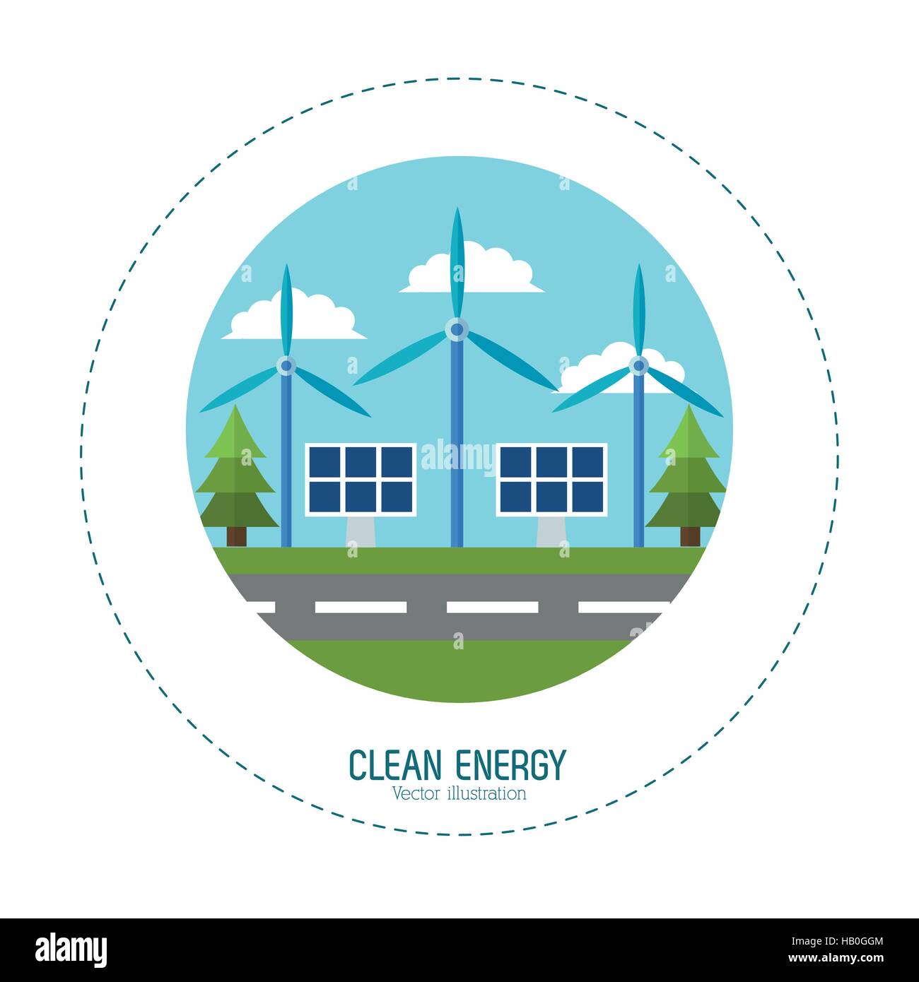 Solar Energy Panel Wind Turbines Stock Vector Image And Art Alamy