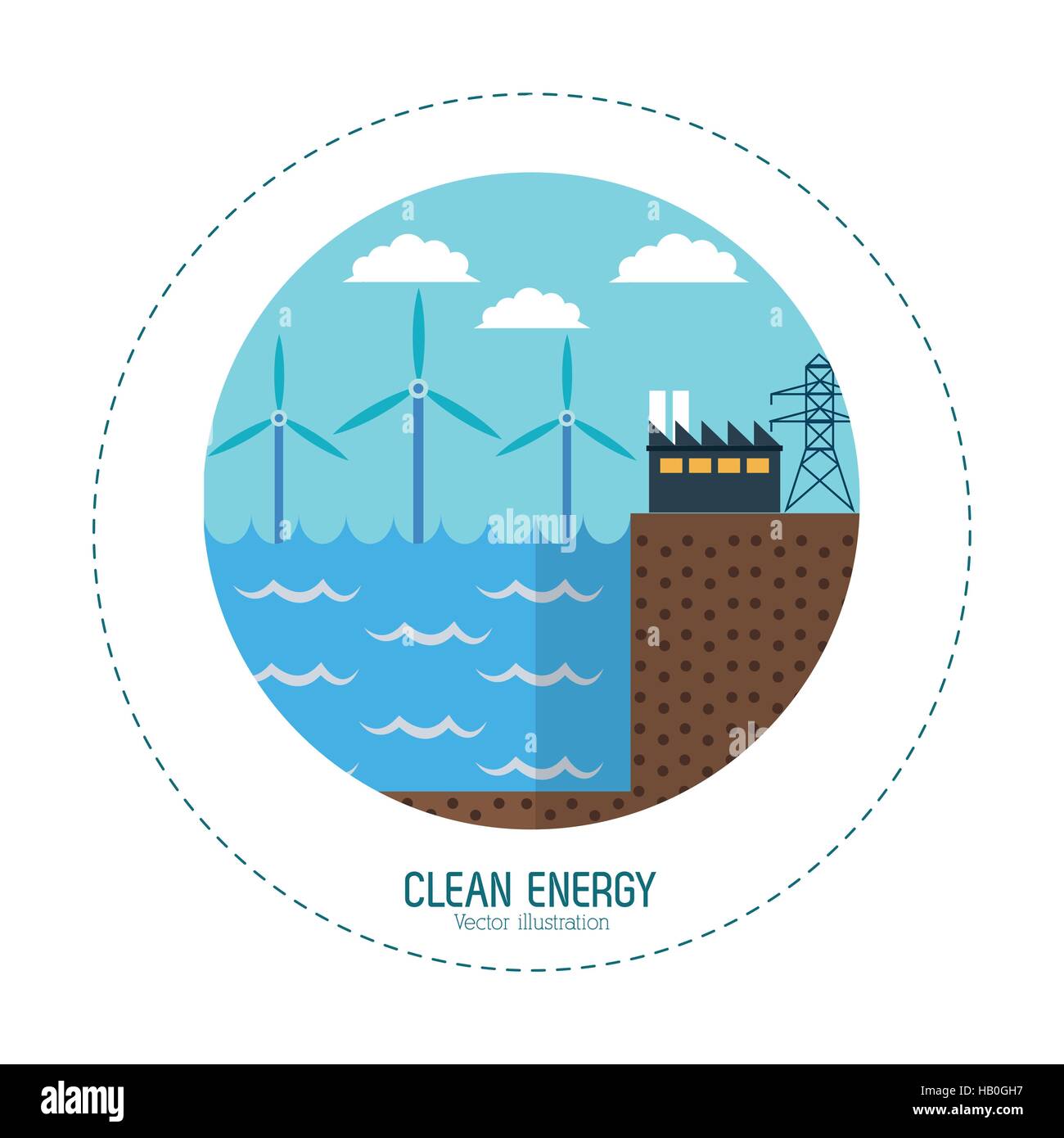 Ocean wave energy renewable electricity Stock Vector Images - Alamy