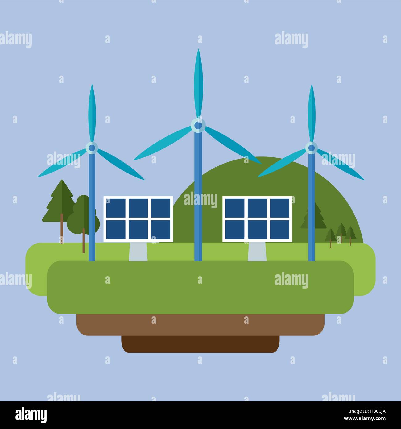 wind energy solar panel mountain background Stock Vector Image & Art ...
