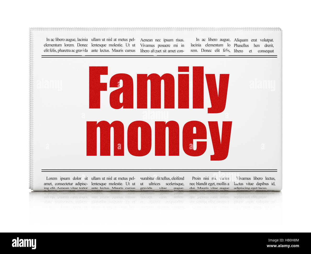 Money concept: newspaper headline Family Money Stock Photo - Alamy