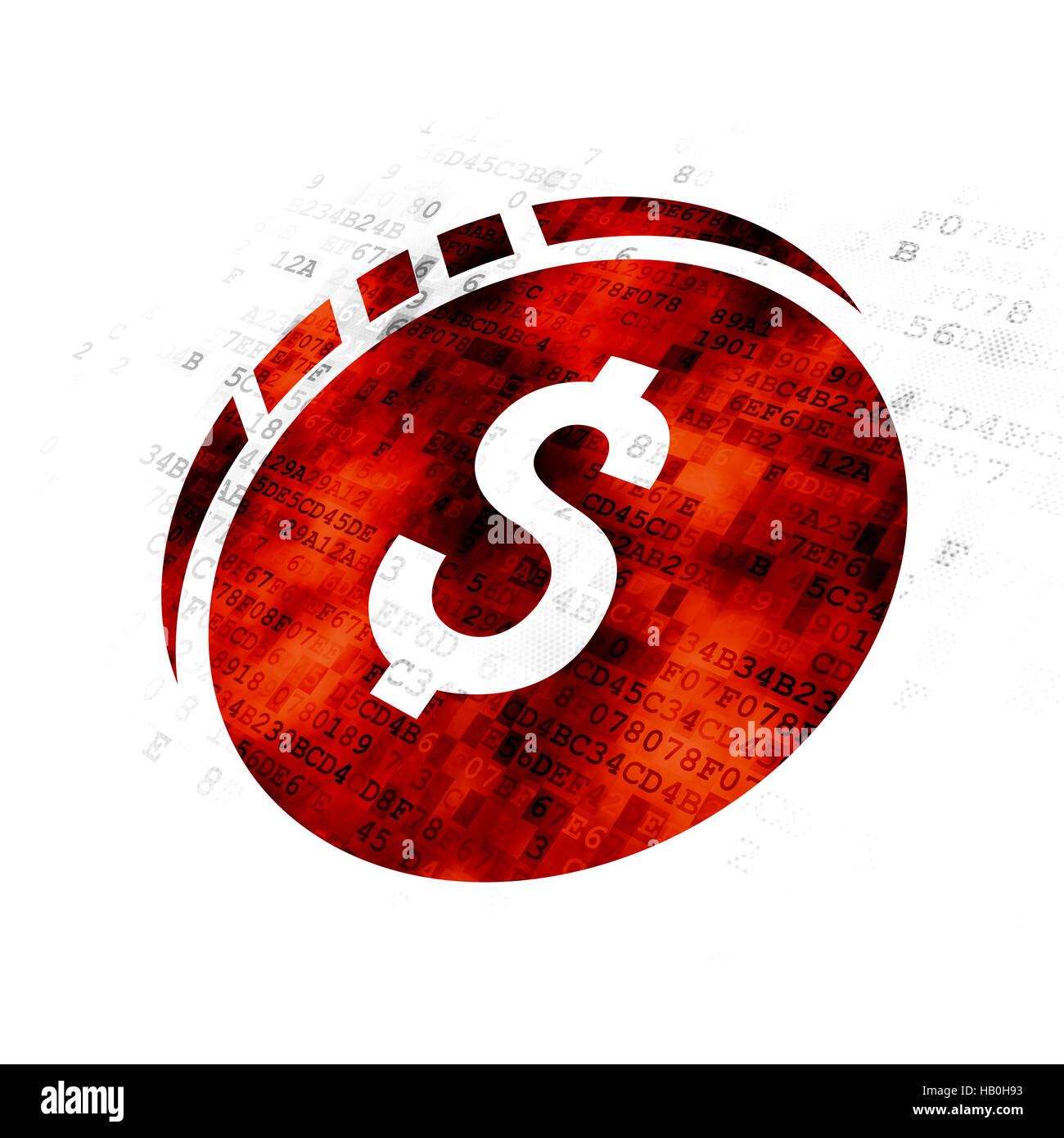Money concept: Dollar Coin on Digital background Stock Photo - Alamy