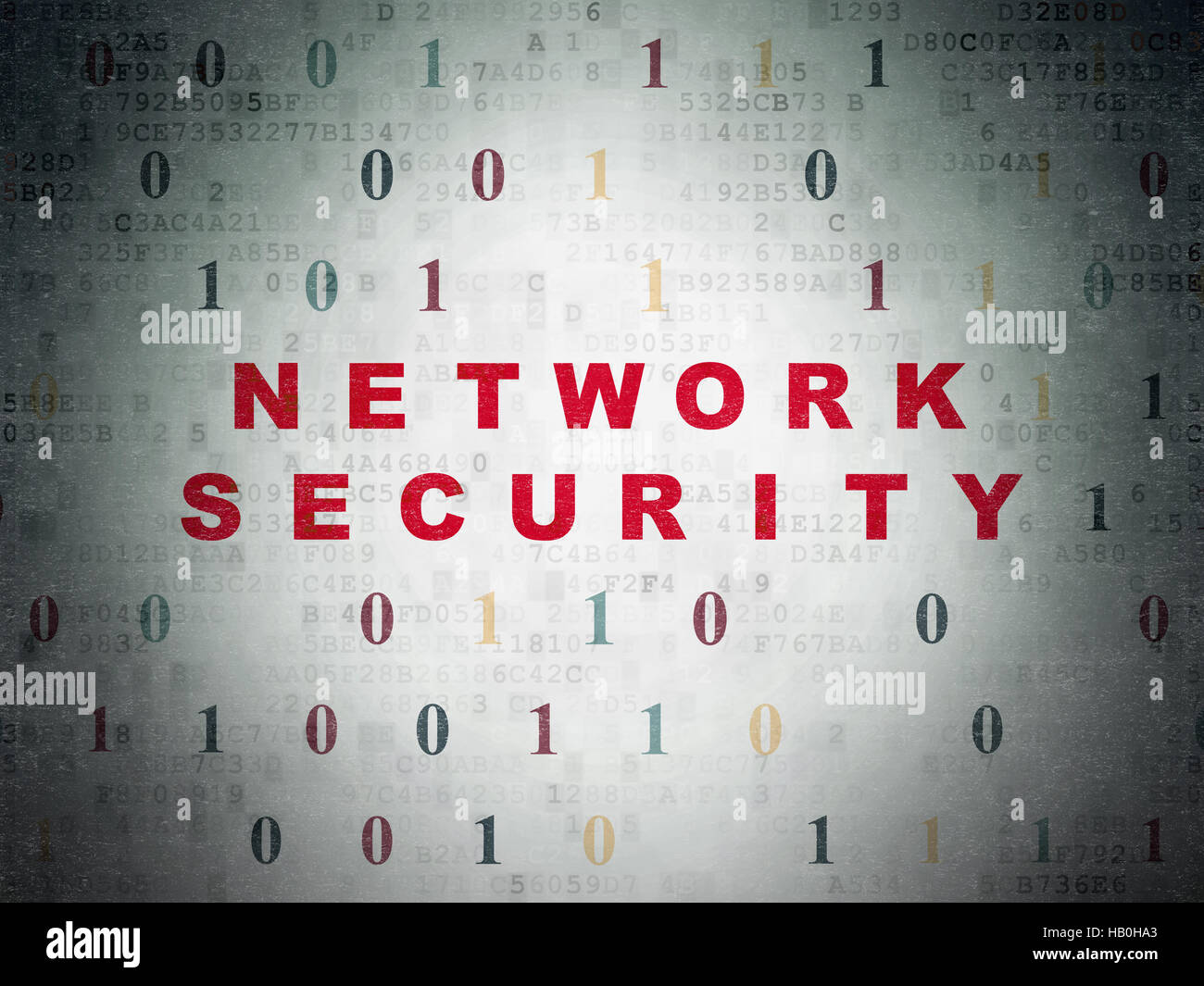 Protection concept: Network Security on Digital Data Paper background ...