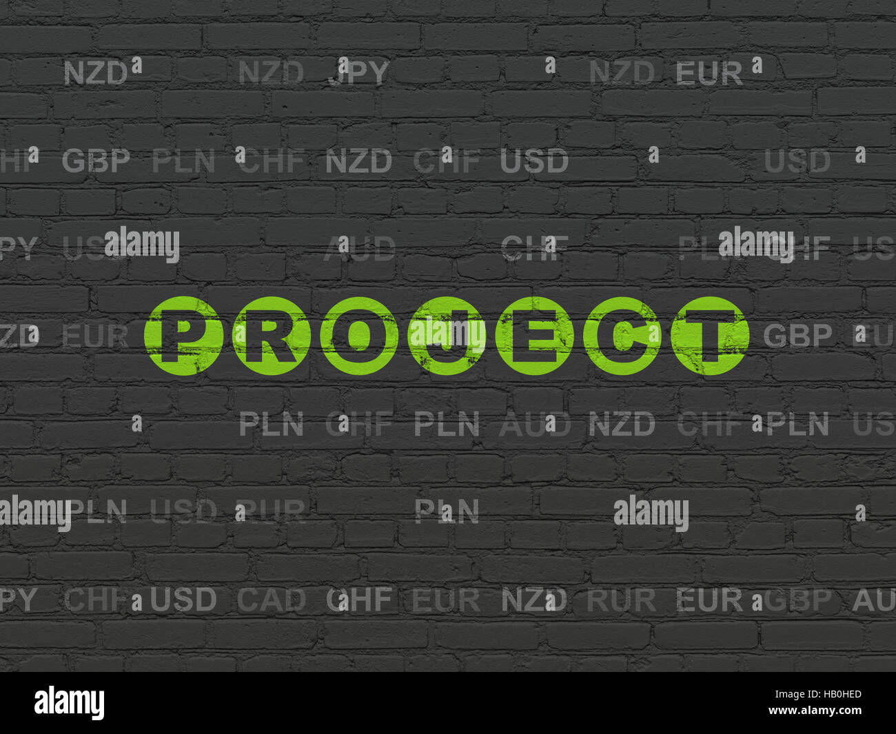 Finance concept: Project on wall background Stock Photo - Alamy