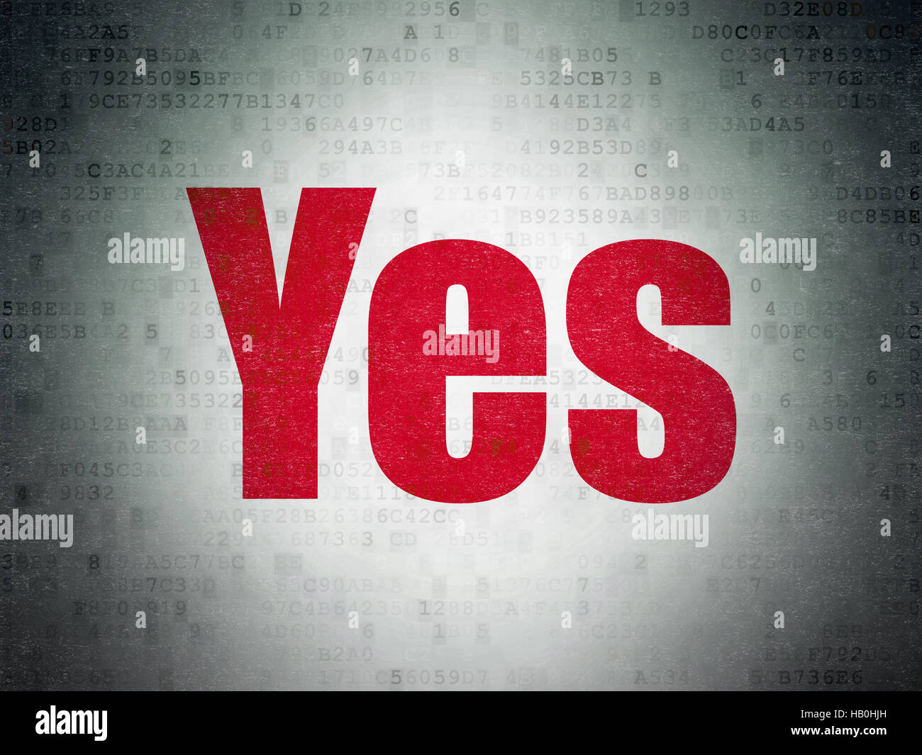Finance concept: Yes on Digital Data Paper background Stock Photo - Alamy
