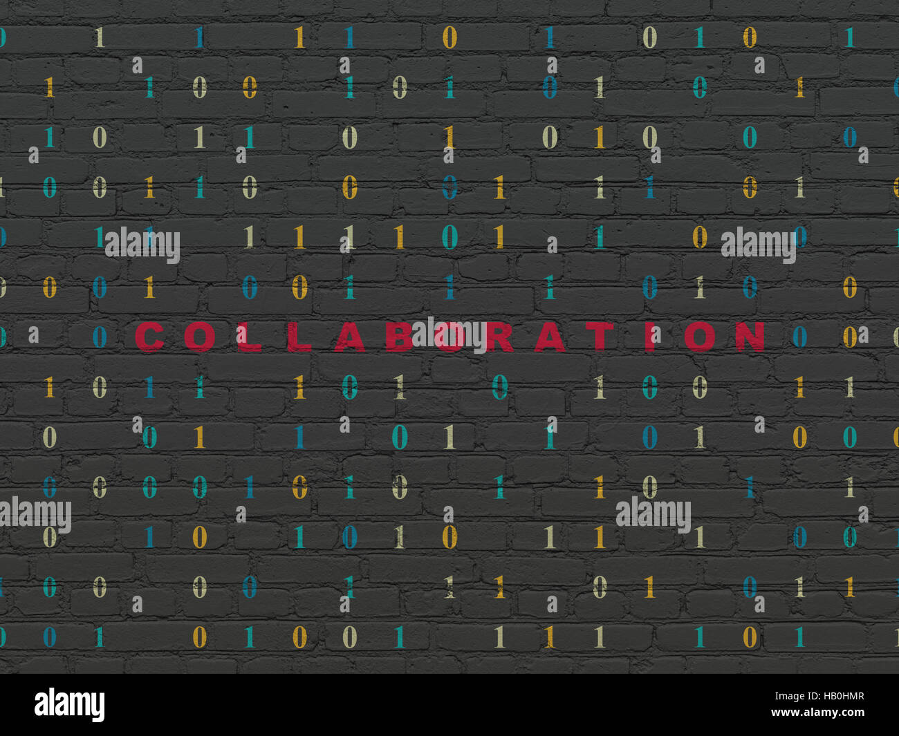 Business concept: Collaboration on wall background Stock Photo - Alamy