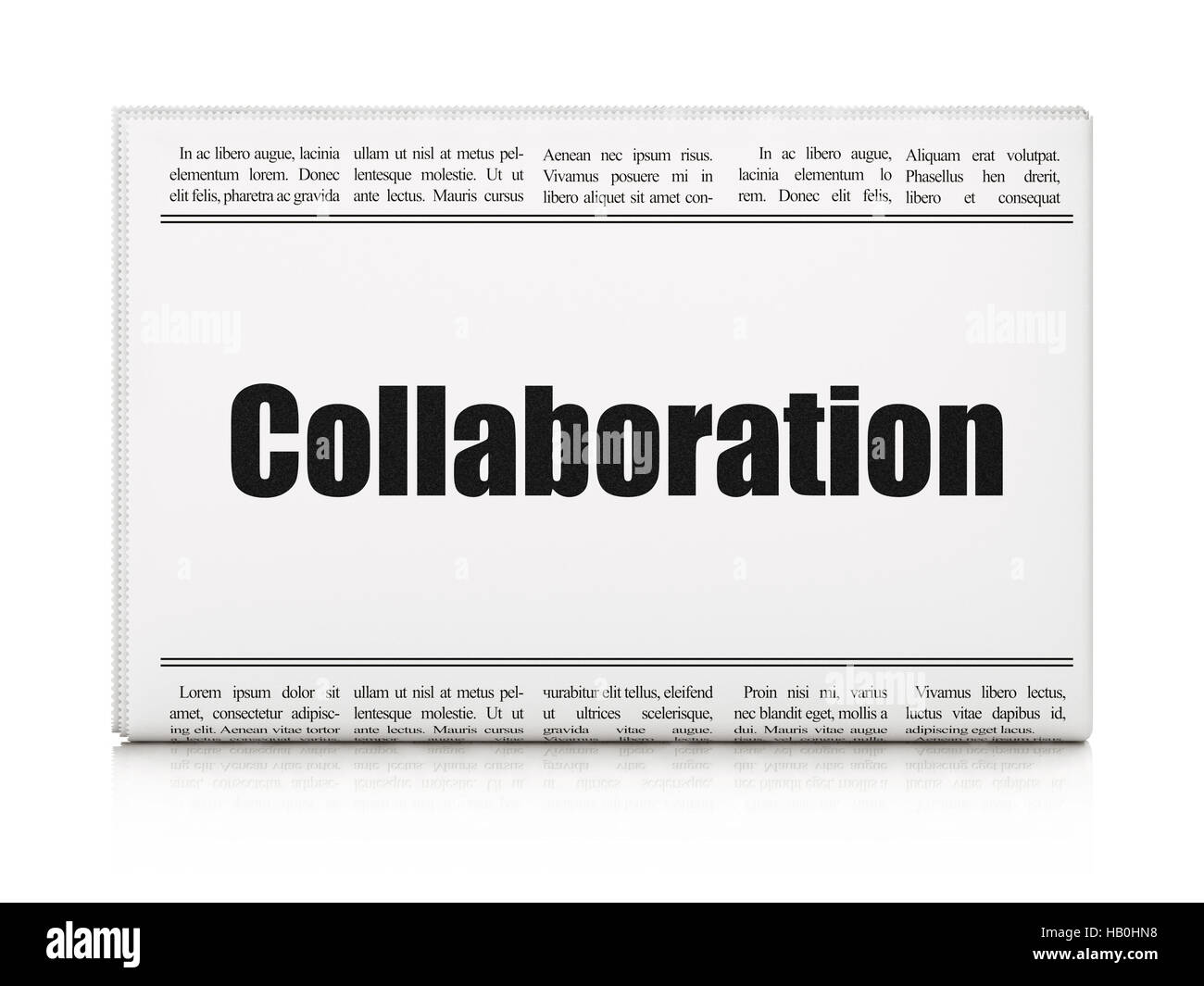 Finance concept: newspaper headline Collaboration Stock Photo - Alamy